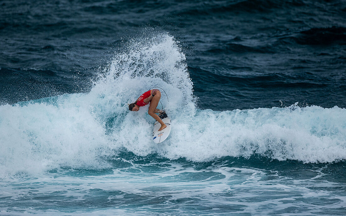 Deutsche Surfer bei Olympia 2024: Camilla Kemp & Tim Elter.
